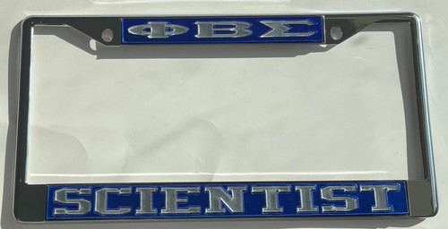 PBS Scientist Frame- Blue Background Mirror Letters | Quality Laser Design