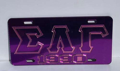 SLR 1990 License Plate- Purple Background Pink Outline | Quality Laser ...