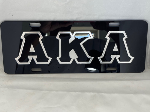 AKA License Plate Black Background/Letter Mirror Outline | Quality ...