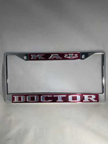 KAP Doctor License Frame- Red Background Mirror Letters | Quality Laser ...