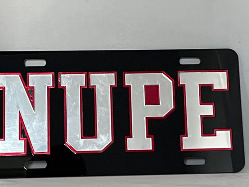 NUPE- BLACK TAG REDOUTLINE MIRROR LETTERS | Quality Laser Design