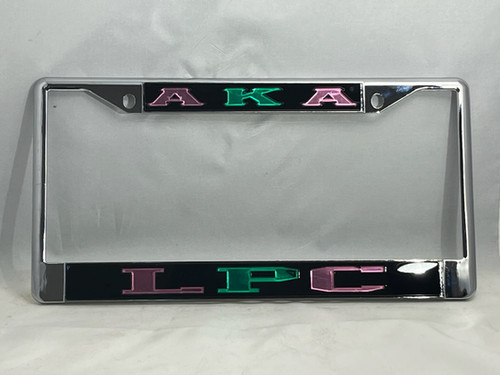 AKA LPC License Frame- Black Background MultiColor Letters (Pink,Green ...