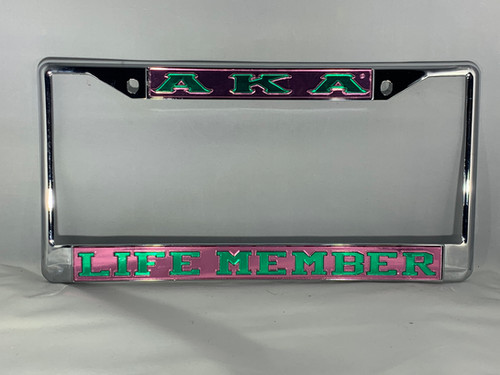 AKA Life Member License Frame- Pink Background Green Letters | Quality ...