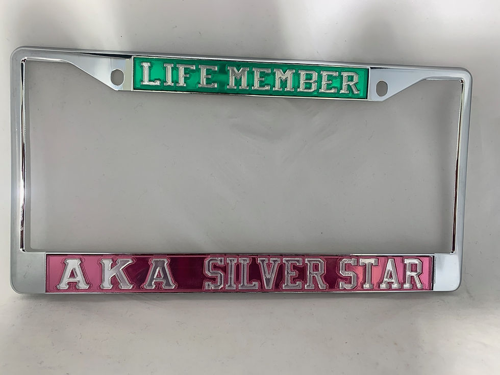 LIFE MEMBER ALPHA KAPPA ALPHA Silver Star License Frame | Quality Laser ...