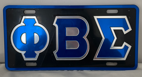 PBS License Plate- Blk Background Blue Ltrs Mirror Outline | Quality ...