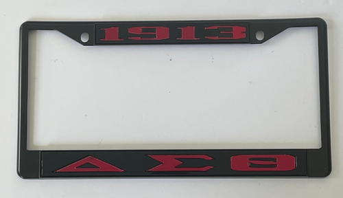1913 DST Black Frame- Blk Background Red Letters | Quality Laser Design