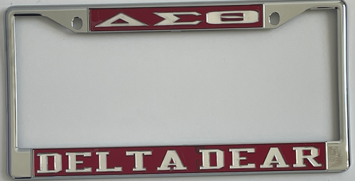 DST- Delta Dear License Frame Red Background Mirror Letters | Quality ...