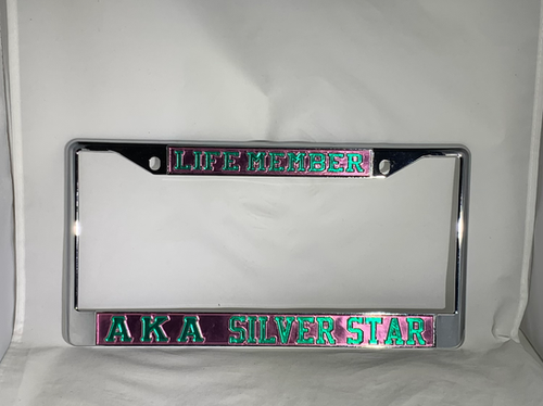 Life Member ALPHA KAPPA ALPHA Silver Star License Frame | Quality Laser ...