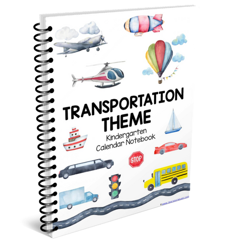 Kindergarten Calendar Notebook - TRANSPORTATION THEME | 1+1+1=1 SHOP