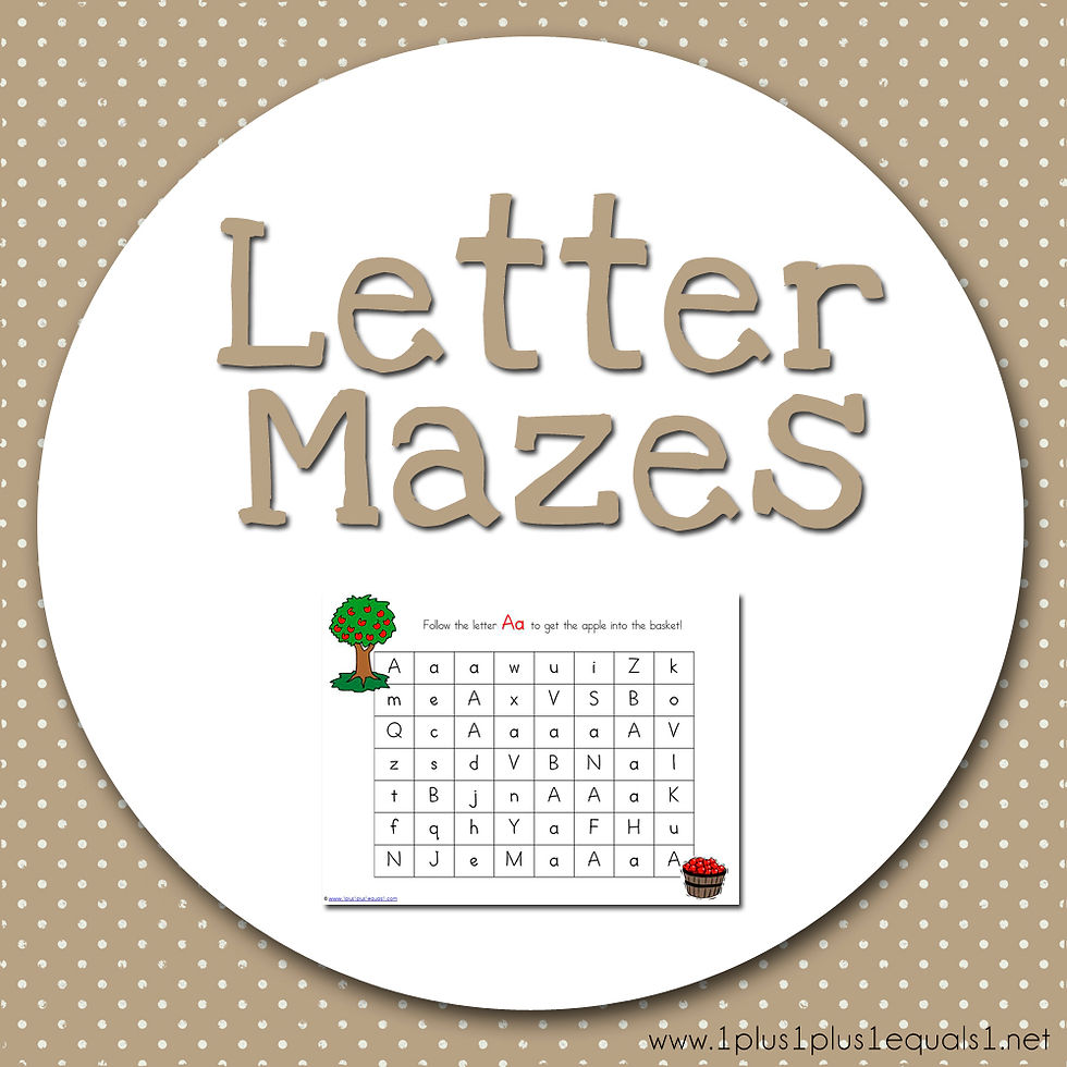 Alphabet Printables | 1+1+1=1