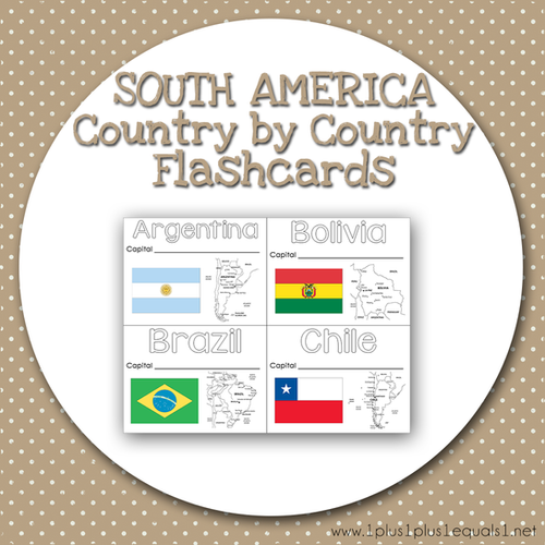 SOUTH AMERICA Country by Country FLASHCARDS | 1+1+1=1 SHOP