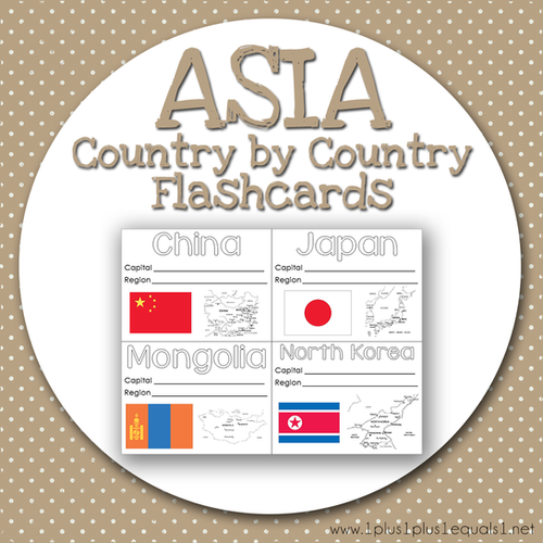 ASIA Country by Country FLASHCARDS | 1+1+1=1 SHOP