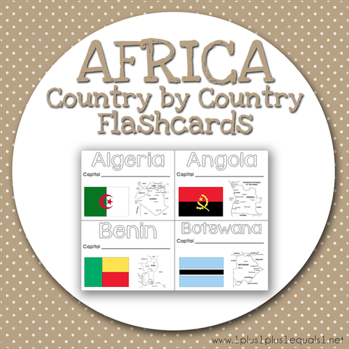 AFRICA Country by Country FLASHCARDS | 1+1+1=1 SHOP