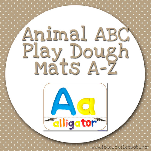 Animal ABC Play Dough Mats | 1+1+1=1 SHOP