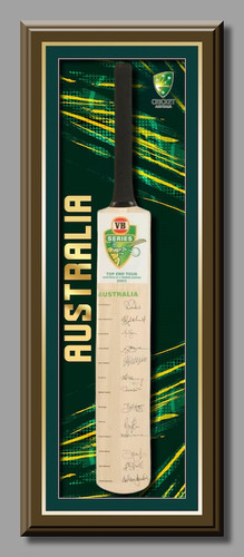 Australia Cricket Team Full size Cricket Bat Display Case | Sports Framing