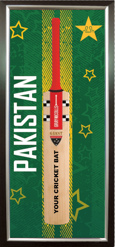 Pakistan Cricket Team Full size Cricket Bat Display Case | Sports Framing