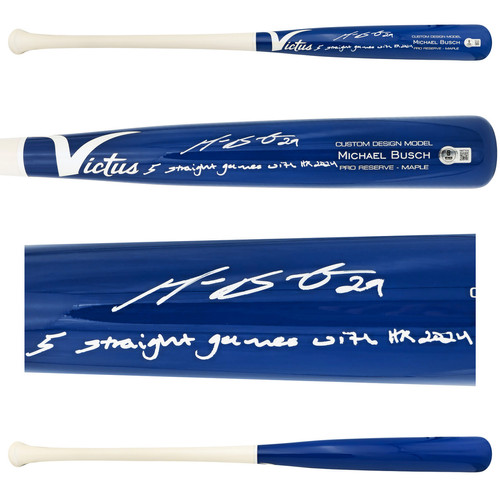 Michael Busch Signed Chicago Cubs Blue Victus Player Model Baseball Bat ...