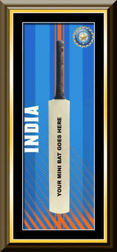 India Cricket Team MINI size Cricket Bat Display Case | Sports Framing
