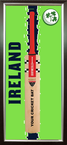 Ireland Cricket Team Full size Cricket Bat Display Case | Sports Framing