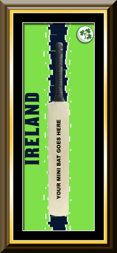 Ireland Cricket Team MINI size Cricket Bat Display Case | Sports Framing