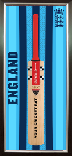 England Cricket Team Full size Cricket Bat Display Case | Sports Framing