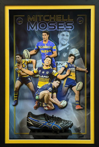 Mitchell Moses Parramatta Eels Signed Boot - Framed | Sports Framing