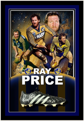 Ray Price Parramatta Eels Legend Signed Boot - Framed | Sports Framing