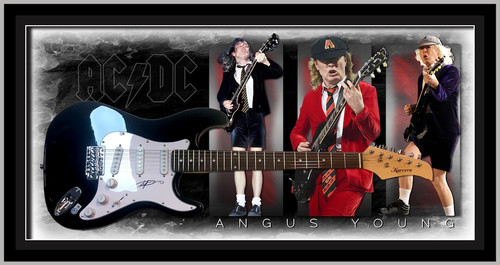 Angus Young ACDC Signed Guitar Framed - Beckett Witnessed ...