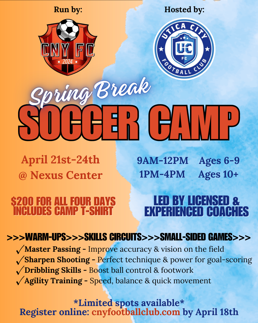 Spring Break Soccer Camp (10+ year olds) | CNYFC
