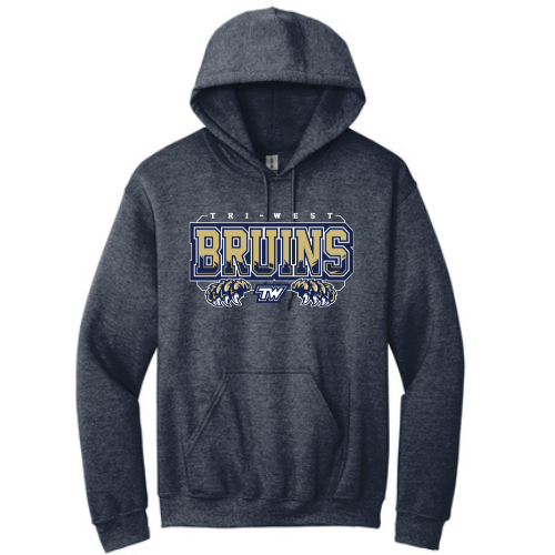 Heather Navy Tri-West Bruins Claw Hoodie | Sugarbabes Boutique