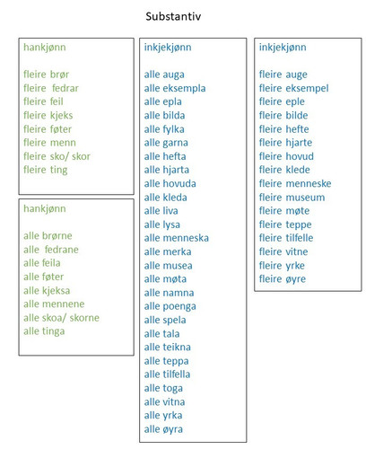 Fleirtal substantiv - nynorsk | Kjetilskolen