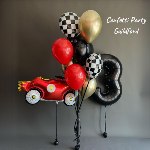 Car themed number balloon set |Guildford|Confetti Party