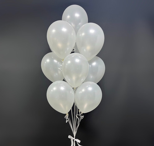 Satin White Balloon Bouquet | Confetti Party