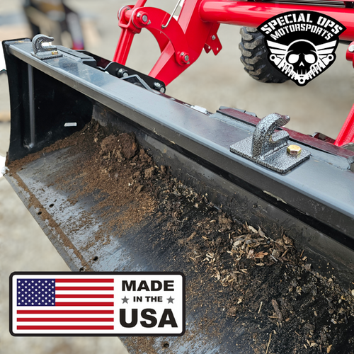 Offset tractor bucket hooks