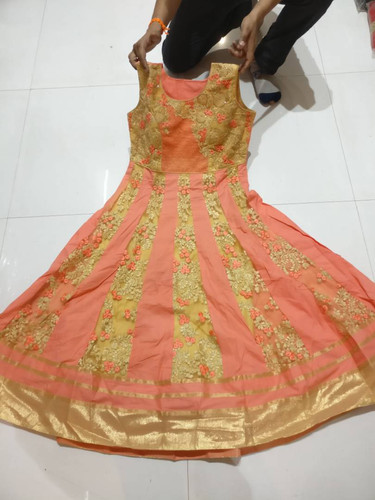 Pure cotton peach golden women suit | dreshare