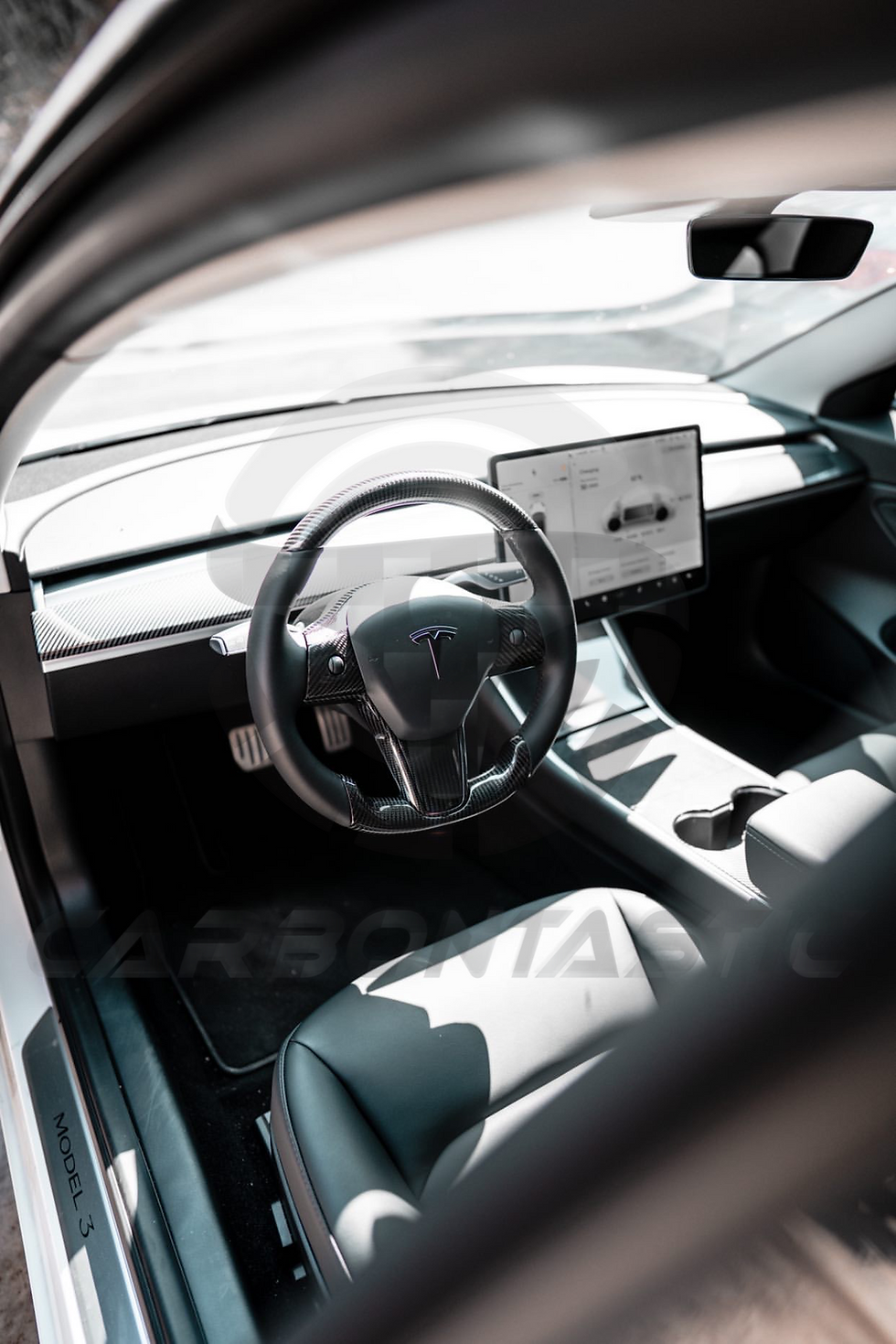 Tesla Model 3/Y Custom Carbon Fiber Steering Wheel | carbontastic