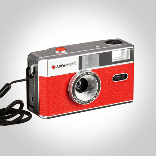 AgfaPhoto 35mm reusable analogue film camera in red. New | Camera Museum AgfaPhoto 35mm reusable analogue film camera in red. New | Camera Museum