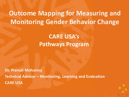 Outcome Mapping for Measuring and Monitoring Gender Behaviour Change ...