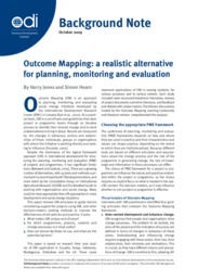 Outcome Mapping: A realistic alternative for planning, monitoring and ...