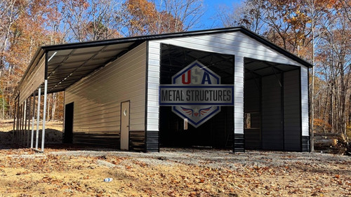 Custom Two-Tone 42x50 Metal Building | USA Metal Structures