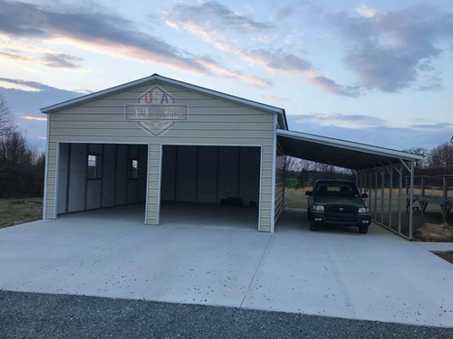 High-Tech Fully Insulated 24x30 Metal Building w/ 12x30 Lean-To | USA ...