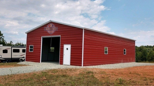 Big Red Custom 30x55 Metal Building | USA Metal Structures