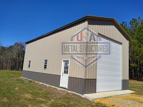 Two-Tone Custom 18x40 Metal Building | USA Metal Structures