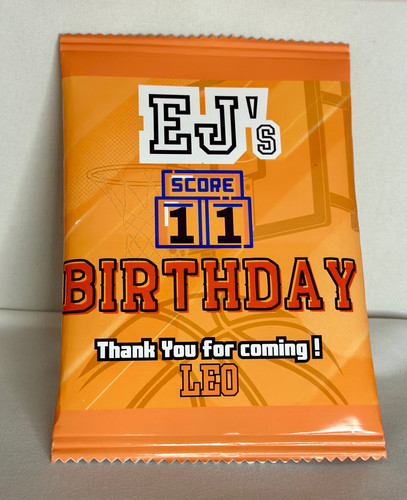 Personalized Resealable Basketball Themed Custom Chip Bags