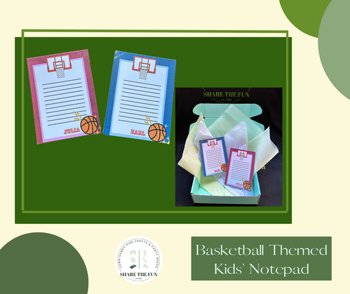 Personalized Basketball Themed Kids' Notepad | Share The Fun Studio