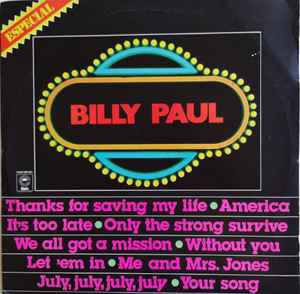 LP - Billy Paul – Billy Paul Especial | Cogumelo Records