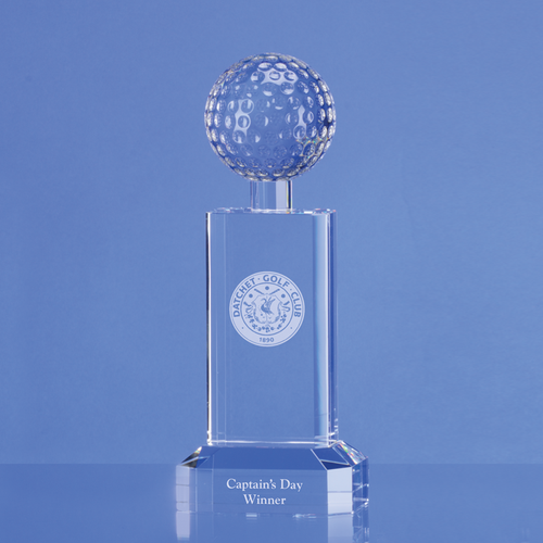 Large Crystal Majestic Golf Ball Trophy | Burridge London