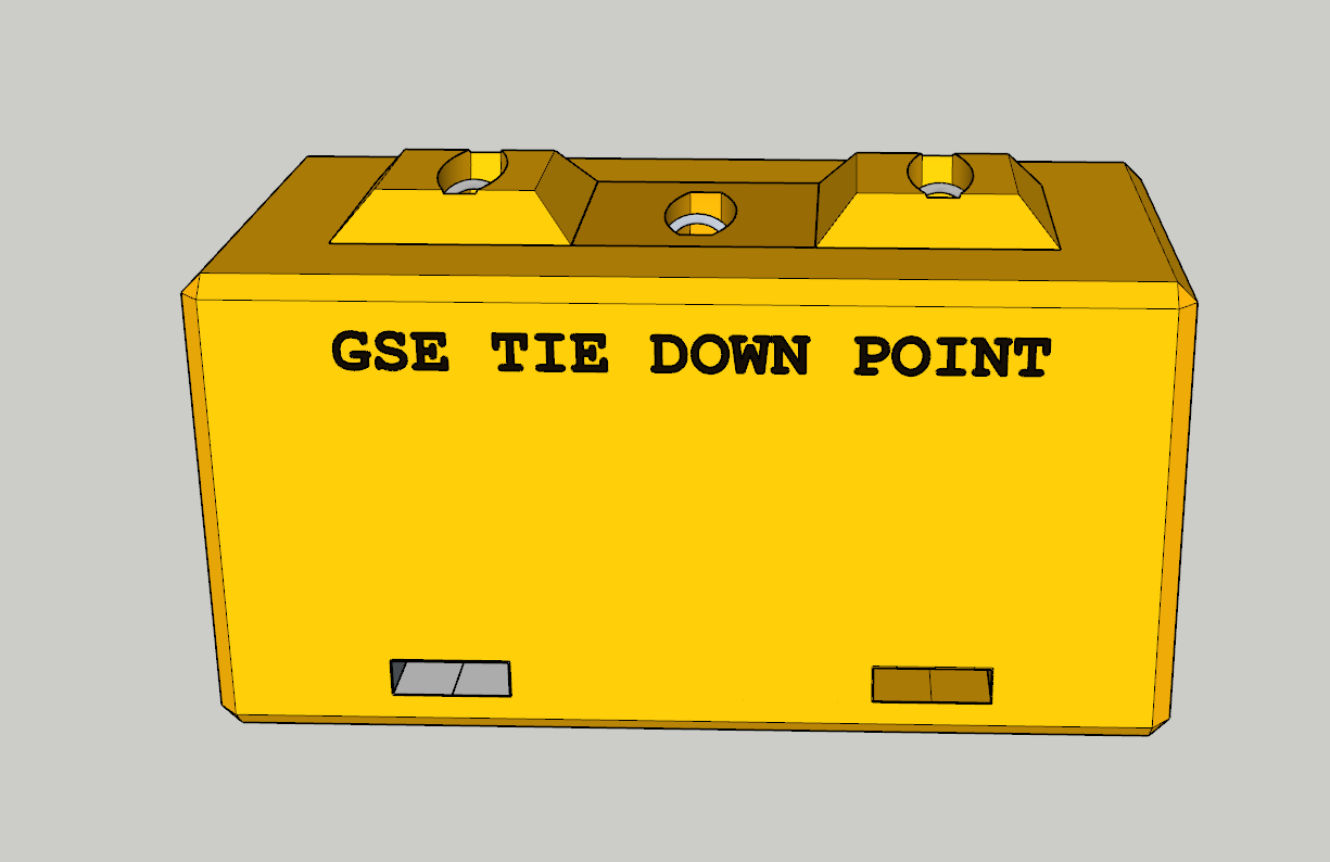 600h x 600w x 1200l ground support equipment tie down