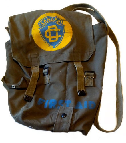 Canadian Civil Defence Surplus First Aid Backpack/Satchel | wwasd