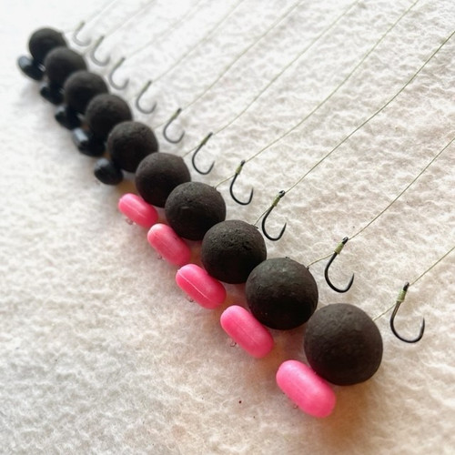 10 X Hair Rigs Loaded with 18mm Black Snail Boilies from Discharge ...